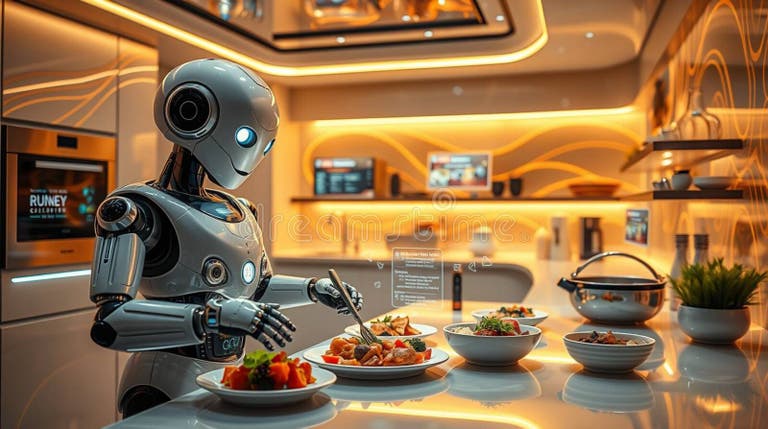 Futuristic Kitchen: AI-Enhanced Culinary Arts Generated Stock ...