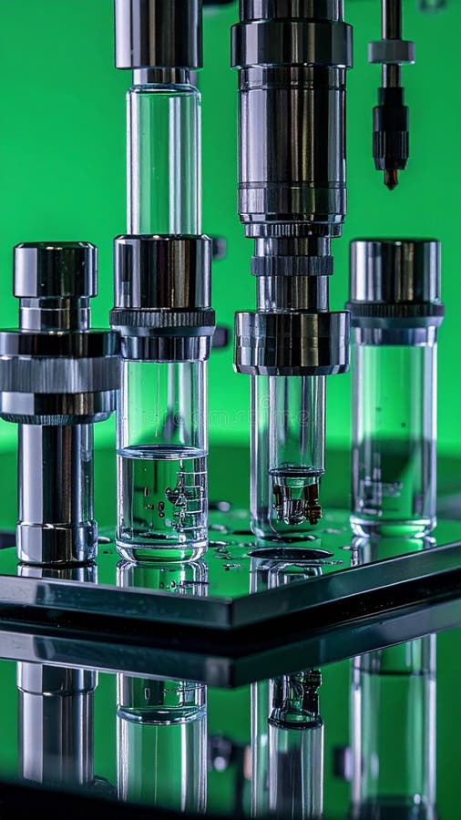 Scientific Vials in a Modern Research Laboratory Stock Illustration ...