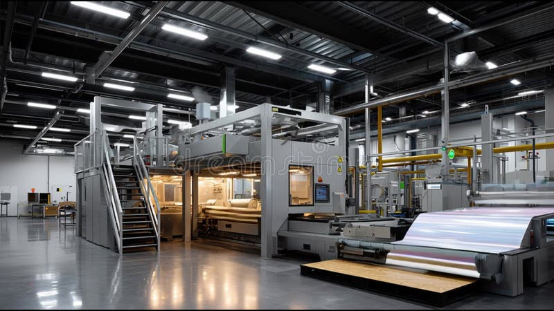 Modern Manufacturing Facility Showcasing Advanced Machinery and Efficient Production Lines in ...