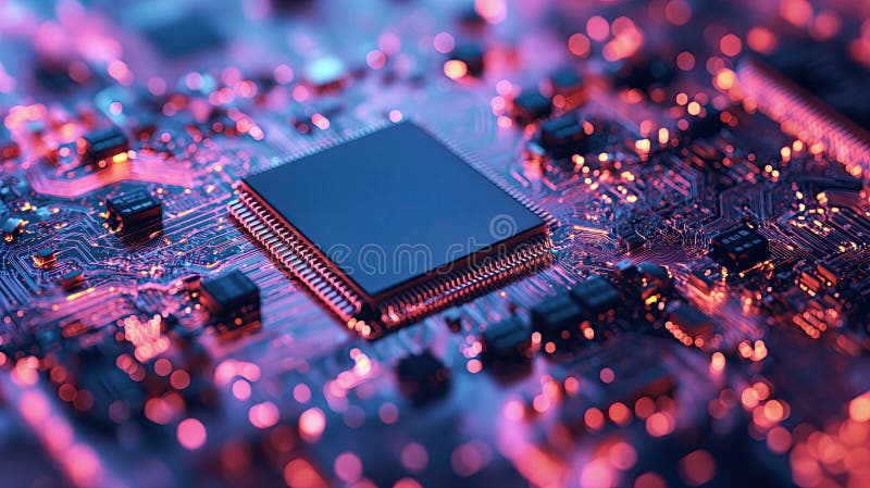 State-of-the-art Microchip on Board Stock Photo - Image of graphic ...