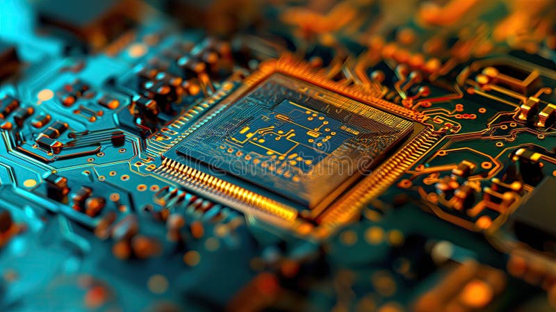 State-of-the-art Microchip on Board Stock Photo - Image of board ...