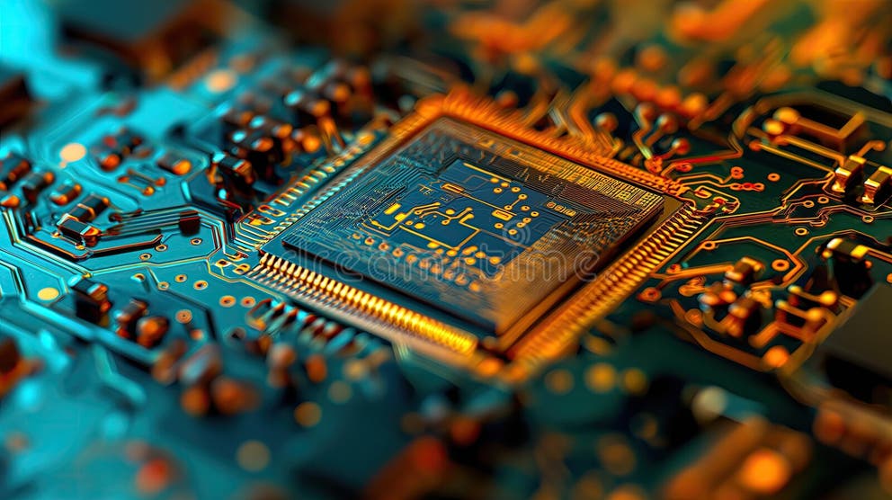 State-of-the-art Microchip on Board Stock Photo - Image of board ...