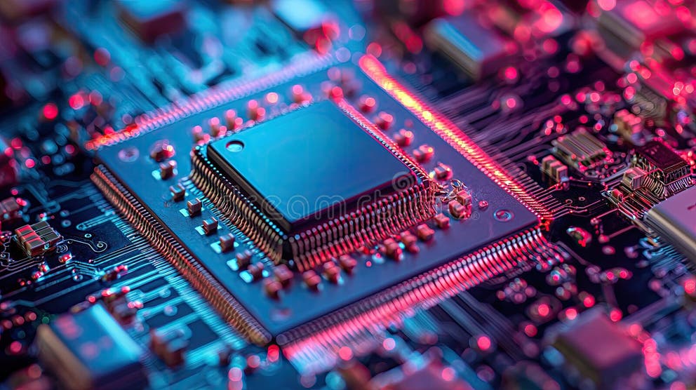 State-of-the-art Microchip on Board Stock Image - Image of futuristic ...