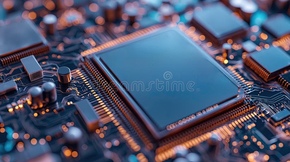 State-of-the-art Microchip on Board Stock Image - Image of microchip ...