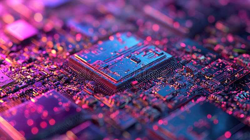 State-of-the-art Microchip on Board Stock Image - Image of electronic ...
