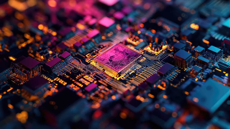 State-of-the-art Microchip on Board Stock Image - Image of modern ...