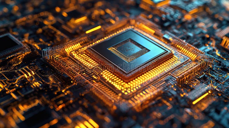 State-of-the-art Microchip on Board Stock Photo - Image of shape ...