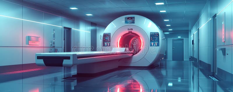 Advanced MRI Scanner in a High-tech Medical Facility with Glowing ...