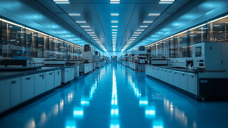Ultra-clean Optical Manufacturing Facility Stock Illustration ...