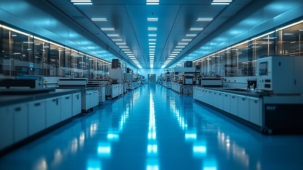 Ultra-clean Optical Manufacturing Facility Stock Illustration ...