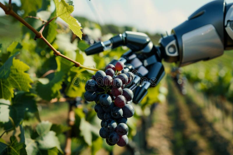 State-of-the-art Robotic Arm Meticulously Picking Grapes in a Modern ...