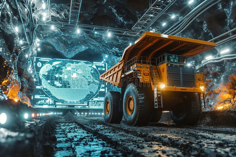 State-of-the-art Sensor Systems in High-tech Mine. Animated AI High ...