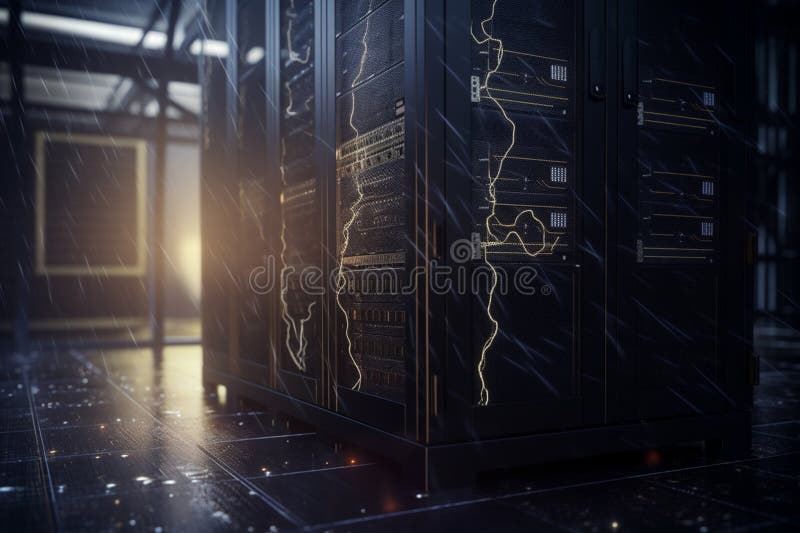 State-of-the-Art Server Room with Rows of High-Tech Servers Stock ...