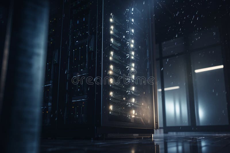 State-of-the-Art Server Room with Rows of High-Tech Servers Stock ...