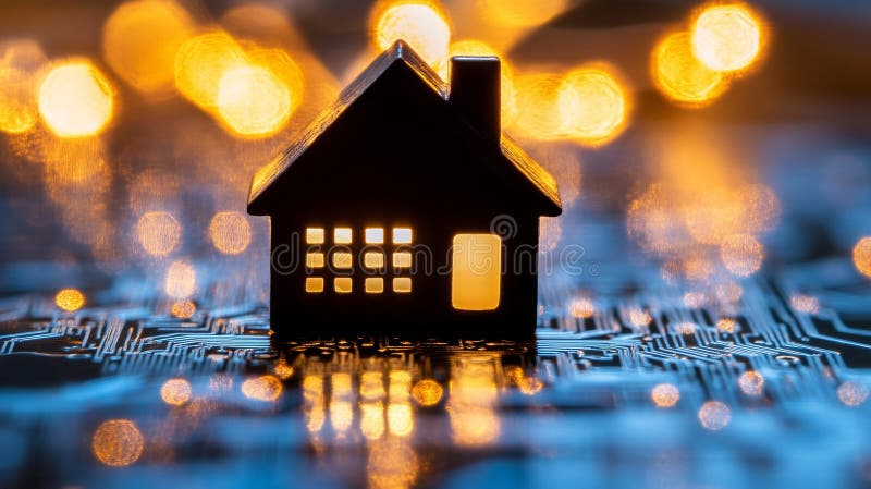 A State-of-the-art Smart Home Design on a Circuit Board, Illustrating ...