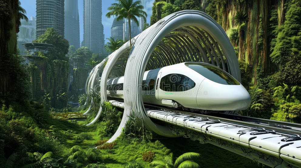 A State-of-the-art Transportation Hub Showcasing Hyperloop Trains ...