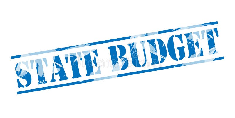 State budget blue stamp stock illustration. Illustration of icon - 98293796