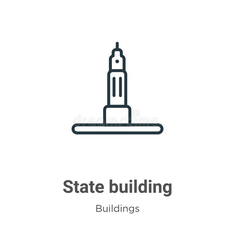 State Building Outline Vector Icon. Thin Line Black State Building Icon ...
