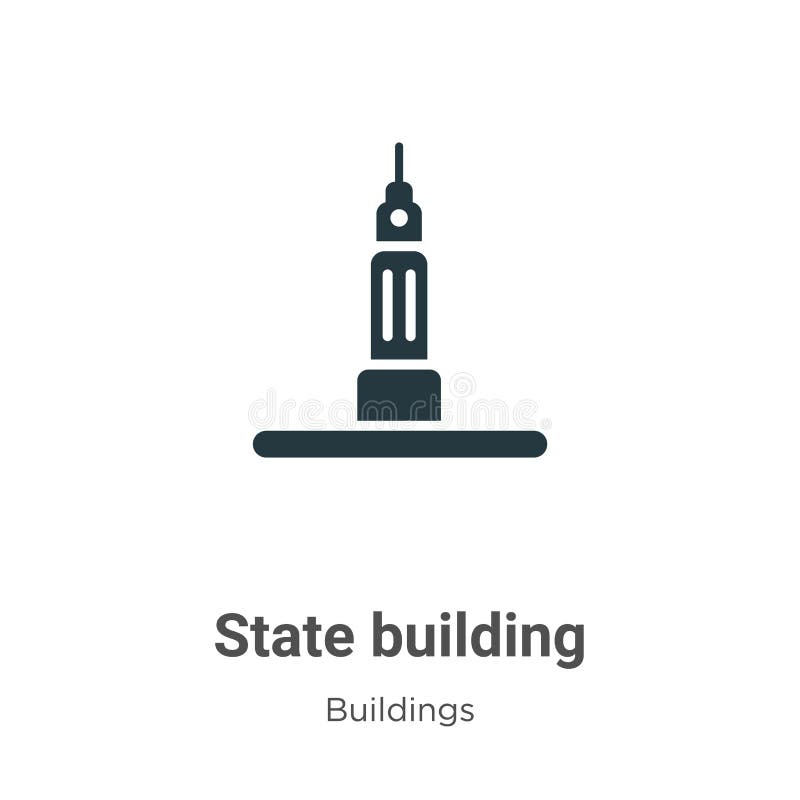 State Building Vector Icon on White Background. Flat Vector State ...