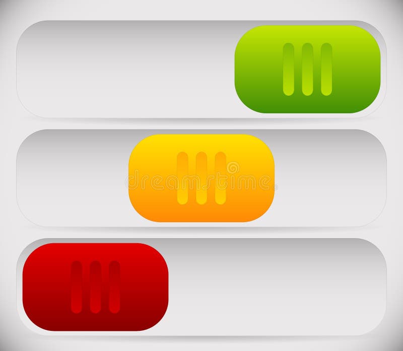 3 State Slider Buttons - Power Off, Standby, Power on Buttons Stock ...