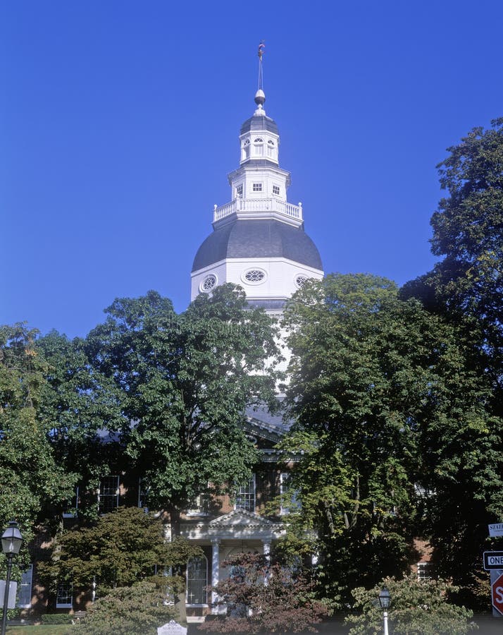 Historic Maryland State Capitol Stock Image - Image of political ...