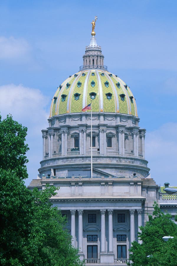 Pennsylvania Capitol Interior Dome Stock Image - Image of state, flag ...