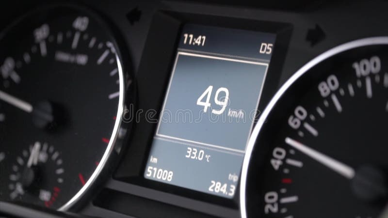 The State of the Car Dashboard in a Constant Speed Stock Footage ...
