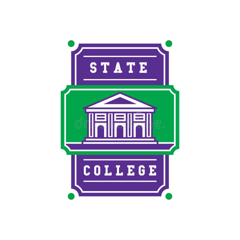 State College University Logo Element. Vector Illustration Decorative ...