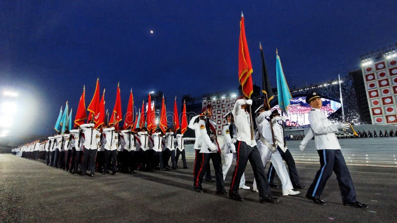 State Colors Party Marching Past during NDP 2009 Editorial Photo ...