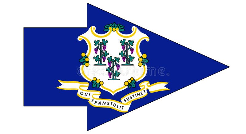 The State of Connecticut Flag in an Arrow Pointer Stock Vector ...