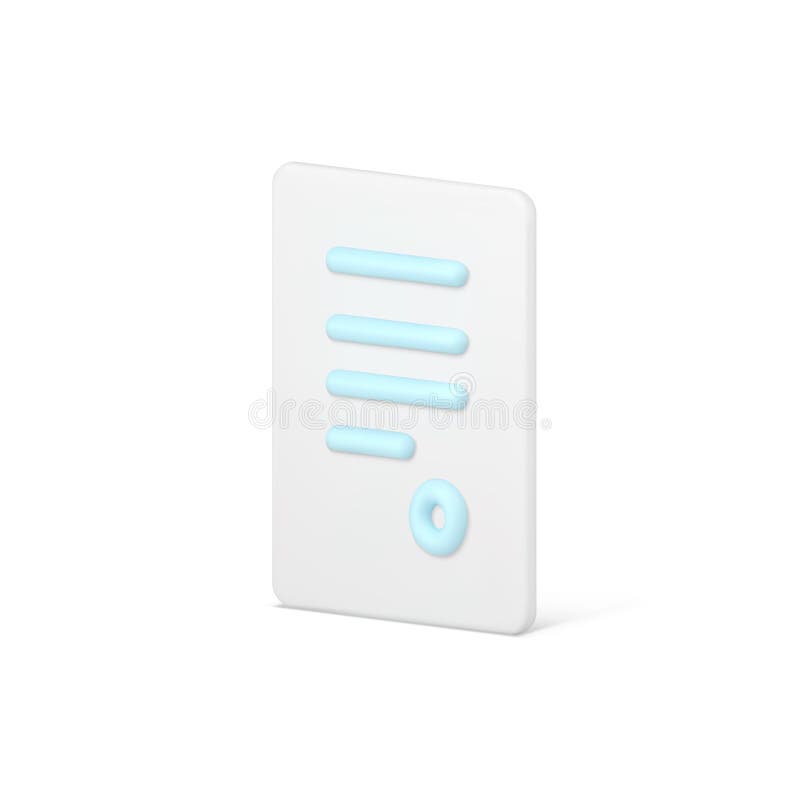 State 3d Document with Seal. Volumetric Sheet with Stripes of Text and ...