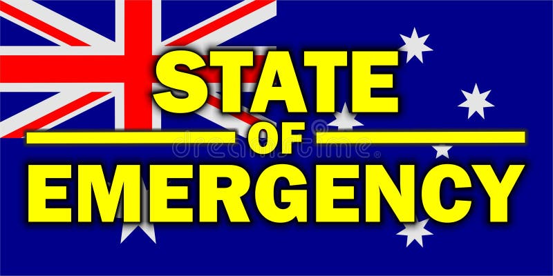 State of Emergency on Australia Flag Stock Illustration - Illustration ...