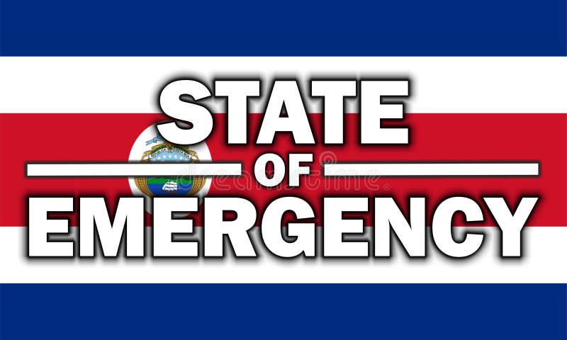 State of Emergency on Costa Rica Flag Stock Illustration - Illustration ...