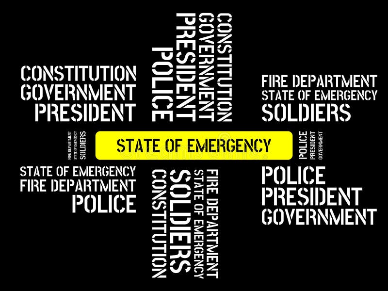 STATE of EMERGENCY - Image with Words Associated with the Topic STATE ...