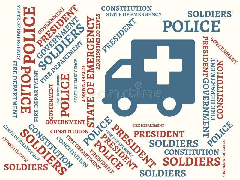 STATE of EMERGENCY - Image with Words Associated with the Topic STATE ...