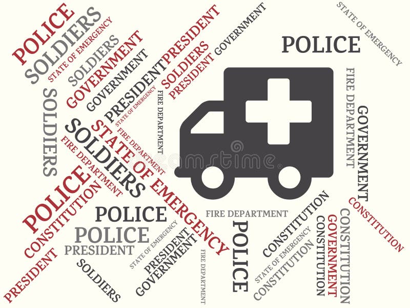 STATE of EMERGENCY - Image with Words Associated with the Topic STATE ...