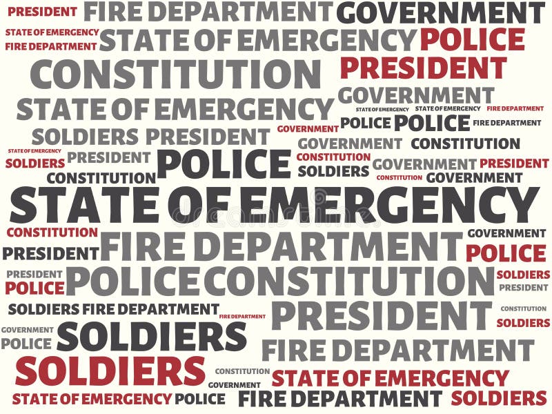 STATE of EMERGENCY - Image with Words Associated with the Topic STATE ...