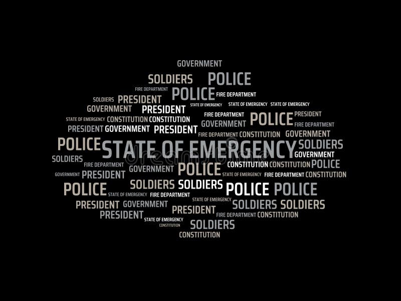 STATE of EMERGENCY - Image with Words Associated with the Topic STATE ...