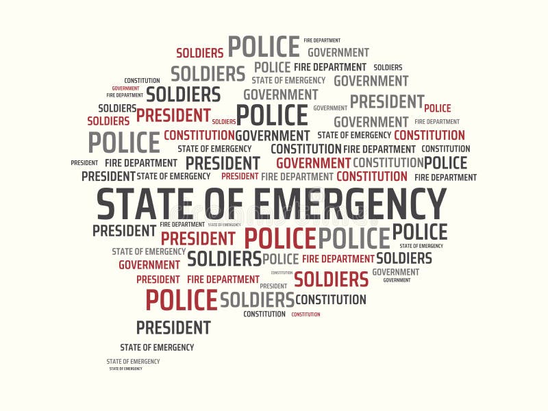 STATE of EMERGENCY - Image with Words Associated with the Topic STATE ...