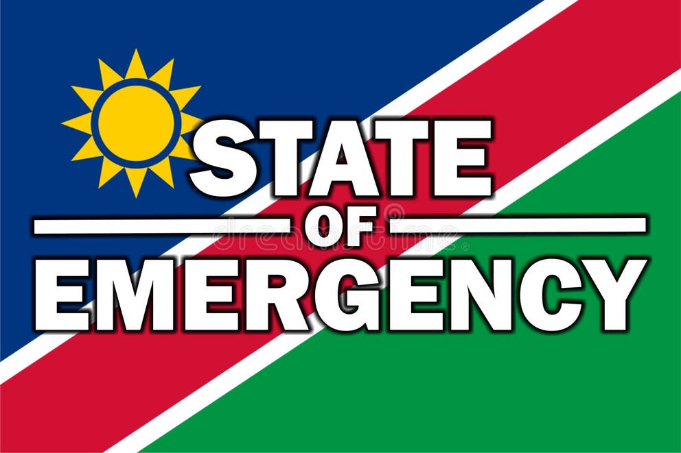State of Emergency on Namibia Flag Stock Illustration - Illustration of ...