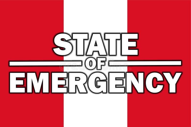 State of Emergency on Peru Flag Stock Illustration - Illustration of ...