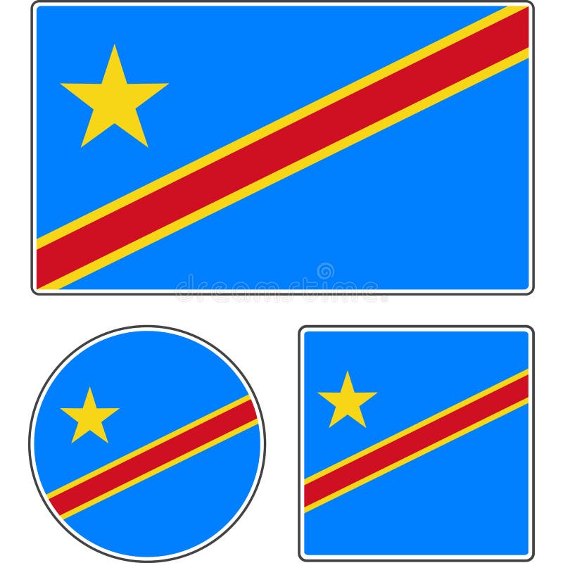 State Flag of the Democratic Republic of the Congo. Stock Vector ...