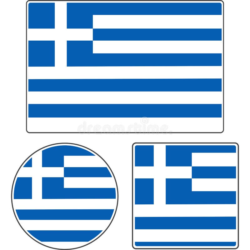 State Flag of Greece. White Blue Vector Illustration. Stock Vector ...