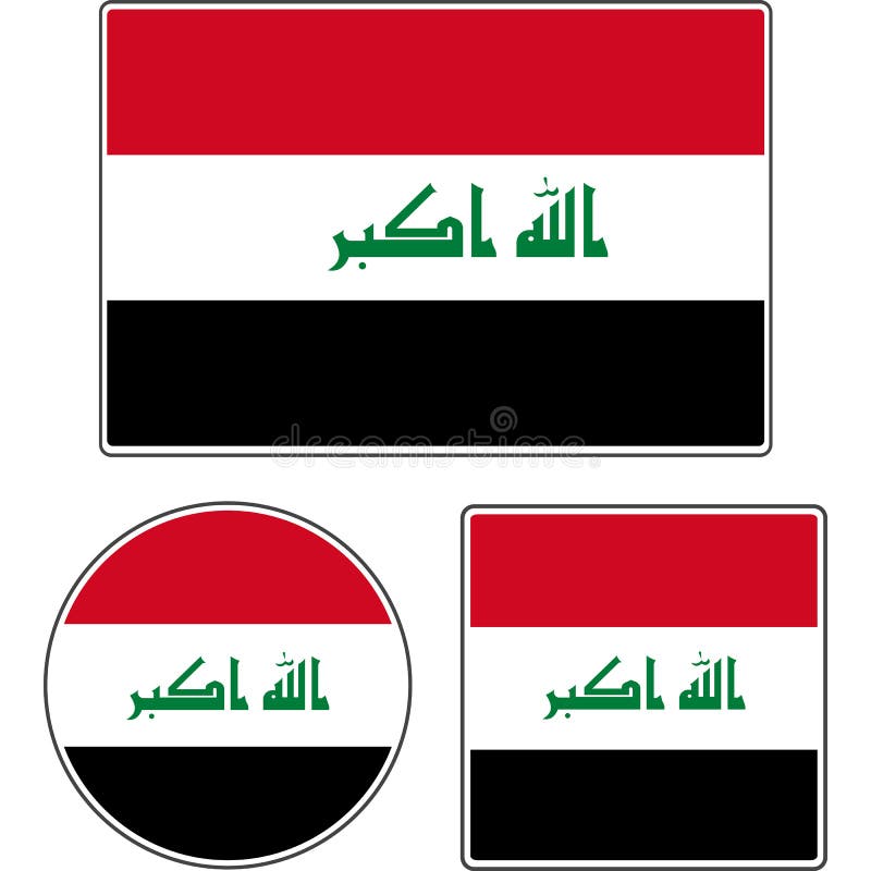 State Flag of Iraq. Red White Black Vector Illustration. Stock Vector ...