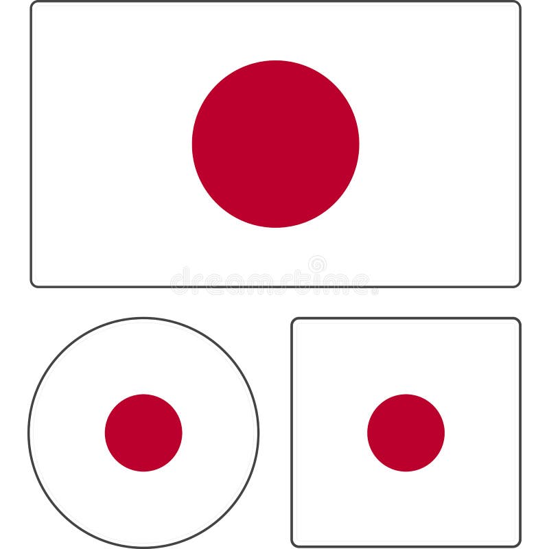 State Flag of Japan. Red and White Vector Illustration. Stock Vector ...