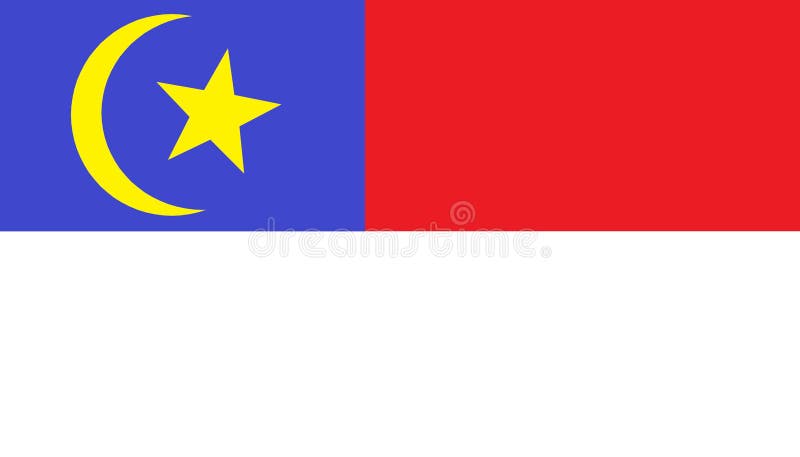 The State Flag of Malacca in Peninsula Malaysia Stock Illustration ...