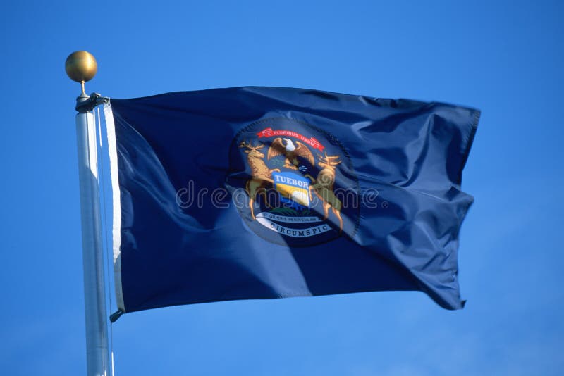 State Flag of Michigan stock image. Image of color, states - 23168283