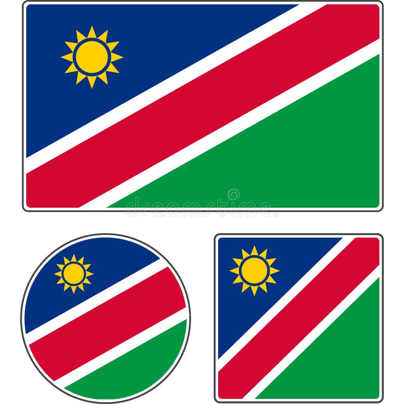 State Flag of Namibia. Illustration with the Sun Stock Vector ...