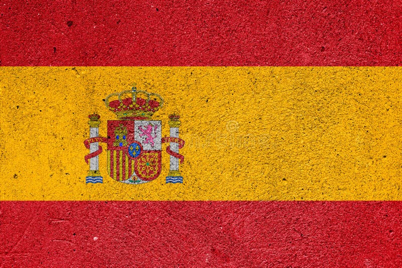 State Flag of Spain on a Plaster Wall Stock Image - Image of design ...