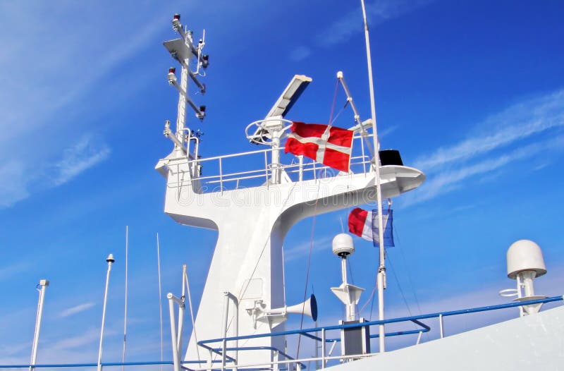 State Flags Raised on the Mast of a Merchant Ship in the Ports of Call ...
